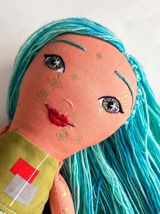 Original Handmade Dolls with Embroidered Face and Hand Dyed Yarn Hair ...